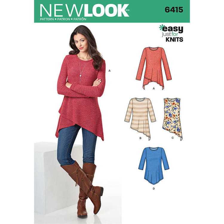 N6415 - New Look Misses' Knit Tunics - New Look | NeedleMe