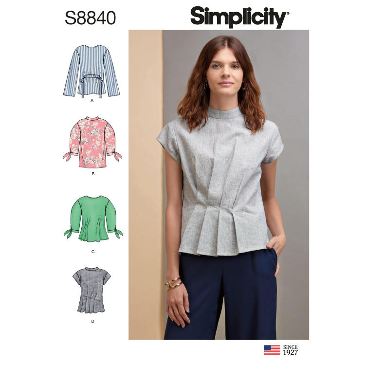 S8840 - Simplicity Misses' Top with Length, Front, and Sleeve ...