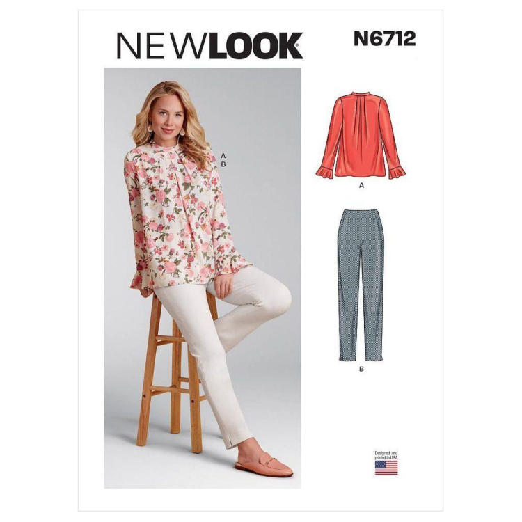 N6712 - New Look Sewing Pattern Misses' Top and Pants - New Look | NeedleMe