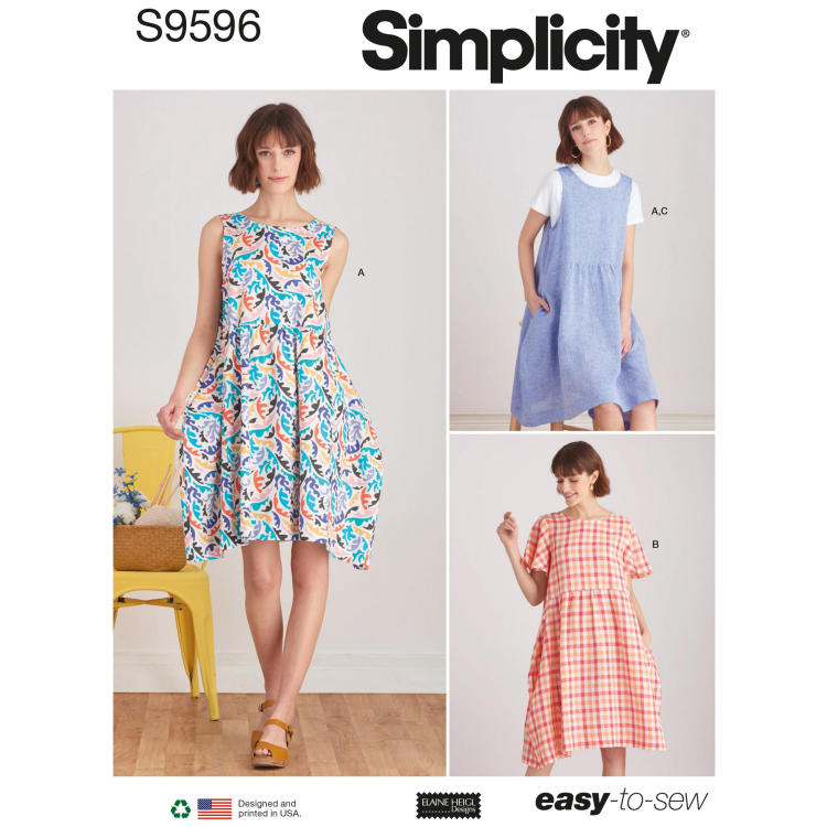 S9596 - Simplicity Misses' Pullover Dress and Knit Top by Elaine Heigl ...