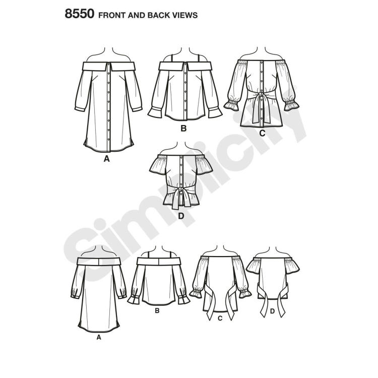S8550 - Simplicity Sewing Pattern Misses Shirt Dress Tunic Top Casual ...